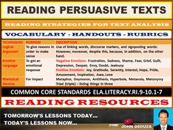PERSUASIVE TEXTS HANDOUTS | Teaching Resources