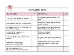 Features of an Instruction Text (KS2) | Teaching Resources