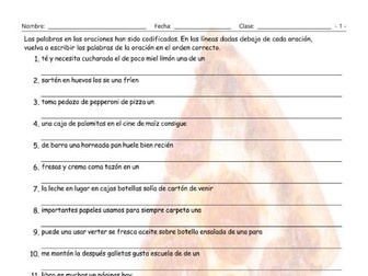Container Words Spanish 4 Worksheet-2 Game-1 Exam Bundle | Teaching ...