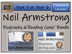 UKS2 History - Neil Armstrong Reading Comprehension & Biography Bundle ...