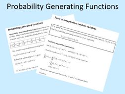 Probability Generating Functions Edexcel Further Statistics 1 | Teaching Resources