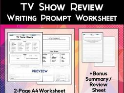 TV Show Review Worksheet | Teaching Resources