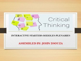 FUN STARTERS MIDDLES PLENARIES PUZZLES BUNDLE | Teaching Resources