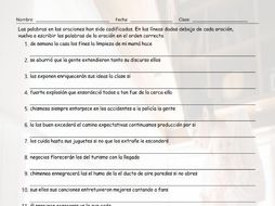 Verbs Start E, F, G, H, I End ER Spanish Scrambled Sentences Worksheet ...