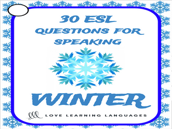 ESL - ELL Christmas, Winter and New Year's Speaking Games and ...