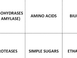 GCSE Food tests & enzymes card sort | Teaching Resources