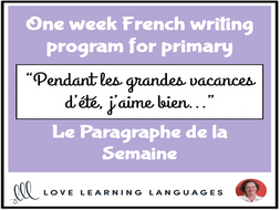 Le paragraphe de la semaine #6 - French primary writing program ...