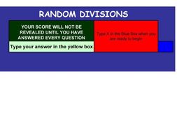 RANDOM DIVISION SPEED TEST | Teaching Resources