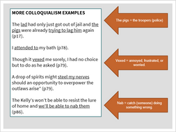 Ned Kelly English Unit - Language features in Black Snake + reading the rest of Chapter 1 ...