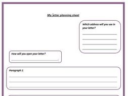 KS2 Letter Planning Template | Teaching Resources