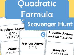 15 Poster - Quadratic Formula Scavenger Hunt | Teaching Resources