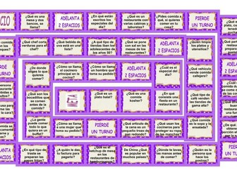 Restaurant Things and Activities Spanish 4 Worksheet-2 Game-1 Exam ...