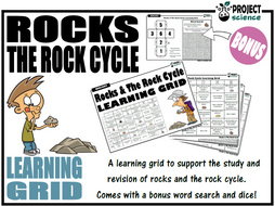 Rocks and The Rock Cycle Learning Grid | Teaching Resources