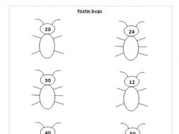 Year 5 / 6 Factor bugs - Differentiated worksheets | Teaching Resources