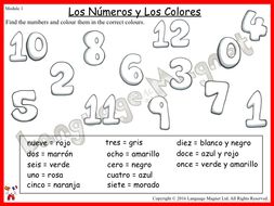 Spanish Numbers and Colours | Teaching Resources