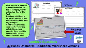 Jumbled Sentences (Questions) KS1 | Teaching Resources