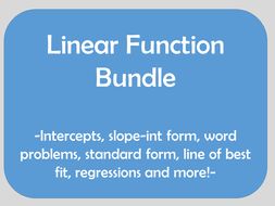 Linear Function Bundle | Teaching Resources