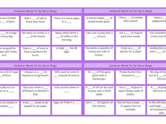Container Words 6 English Legal Text Game Bundle | Teaching Resources