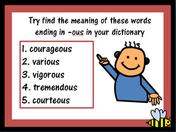 Suffix -ous | Teaching Resources