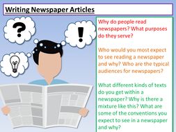 Newspaper Writing by Lead_Practitioner | Teaching Resources