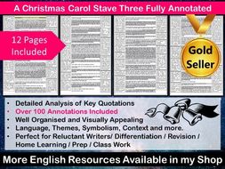 A Christmas Carol Stave Three Fully Annotated | Teaching Resources