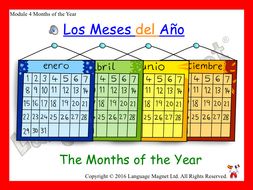 Spanish Months of the Year by LanguageMagnet | Teaching Resources