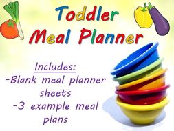 Toddler Weekly Meal Planner Template and 3 Example Meal Plans (age 2 ...
