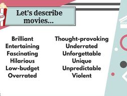 Movies - Adjectives | Teaching Resources