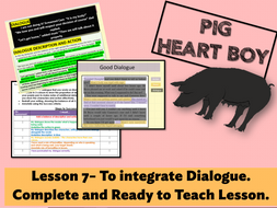 PIG HEART BOY YEAR 6 - LESSON 7 - TO INTEGRATE DIALOGUE IN A NARRATIVE ...