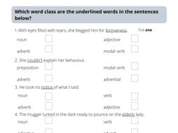 Identifying word classes | Teaching Resources