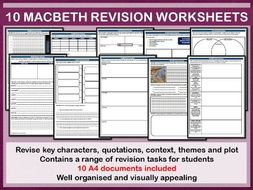 Macbeth Revision Worksheets | Teaching Resources
