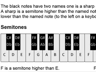 An introduction to Semitones and Tones and how to form a major scale ...