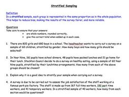 Stratified Sampling | Teaching Resources