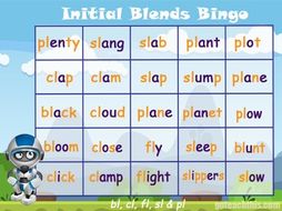 'Phonics Game' - Initial Blend Bingo - bl, fl, cl, pl & sl | Teaching ...
