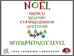 Noël - Christmas - French reading comprehension questions | Teaching ...