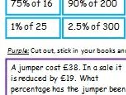 KS2 Year 5 Finding percentages of amounts | Teaching Resources