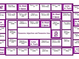 Possessive Adjectives and Possessive Case Legal Size Text Board Game ...