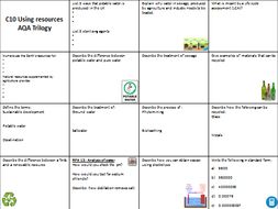 AQA Trilogy C10 Using resources revision | Teaching Resources