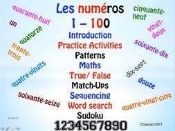 French Numbers, Les numéros 1 – 100. | Teaching Resources