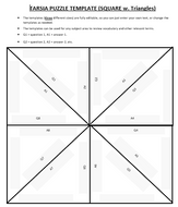Tarsia Puzzle - SQUARE (w. triangles) TEMPLATE | Teaching Resources