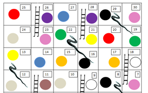 Colours - snakes and ladders | Teaching Resources
