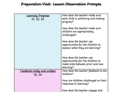 PGCE Lesson Observation Sheet | Teaching Resources