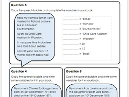KS3 Programming: Variables | Teaching Resources