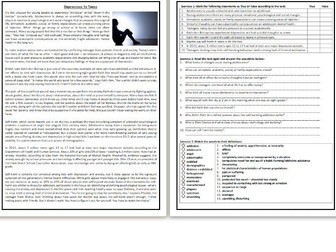 Bullying , Depression and Mental Health - Reading Comprehension Bundle ...