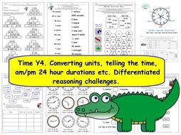Time Y4 KS2 Read analogue, digital, 24 hour times, convert units of ...