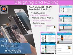 AQA GCSE DT DM5 Product Analysis | Teaching Resources