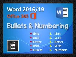 Bullets and Numbering in Microsoft Word | Teaching Resources