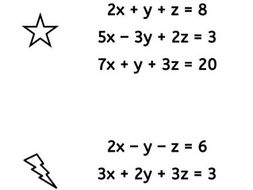 Simultaneous Equations 3 Variables | Teaching Resources