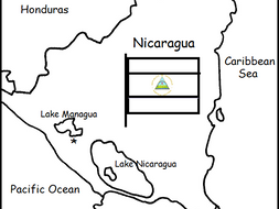 NICARAGUA - Printable handouts with map and flag to color by tspeelman ...