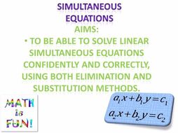 15 Linear Simultaneous Equations (Presentation) | Teaching Resources